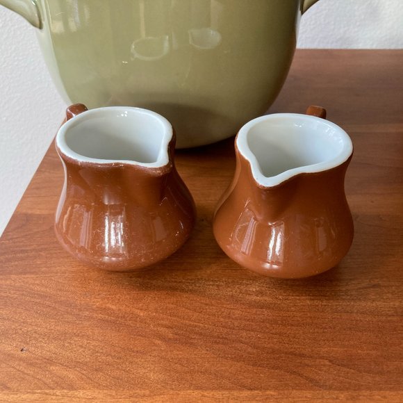 unknown | Dining | Vintage Hall Pottery Mini Creamer Individual Brown ...